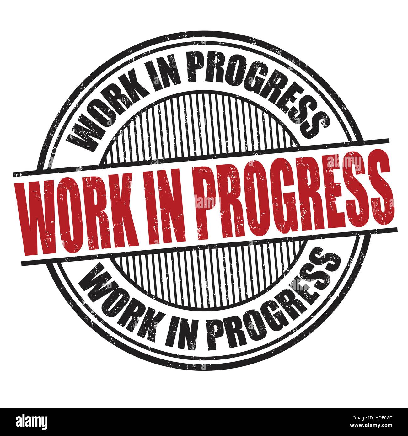 Work in progress grunge rubber stamp on white background, vector ...