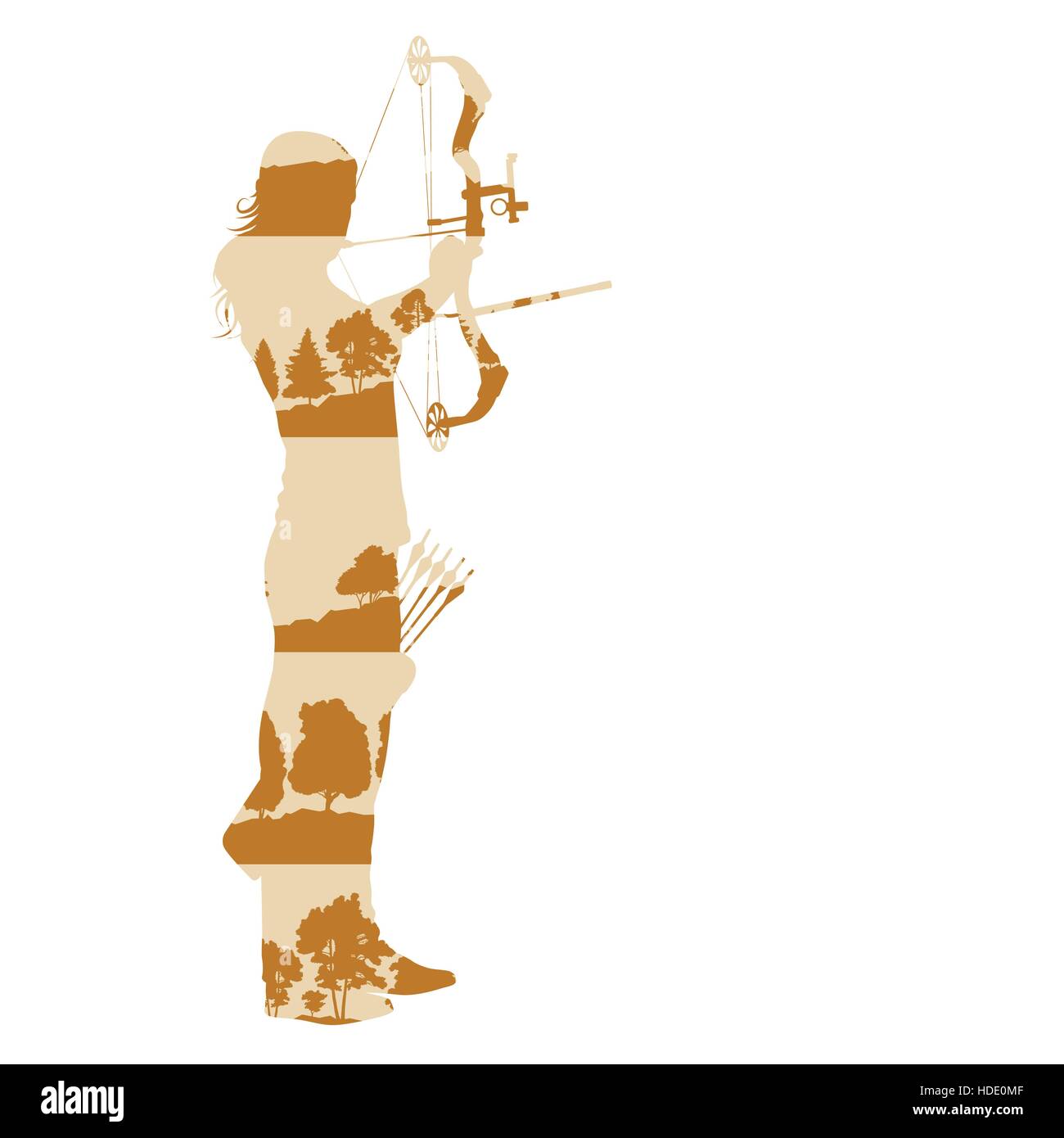 Archer woman bow arrow vector hi-res stock photography and images - Alamy