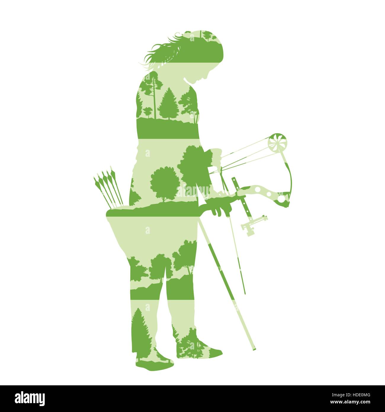 Archer woman bow arrow vector hi-res stock photography and images - Alamy