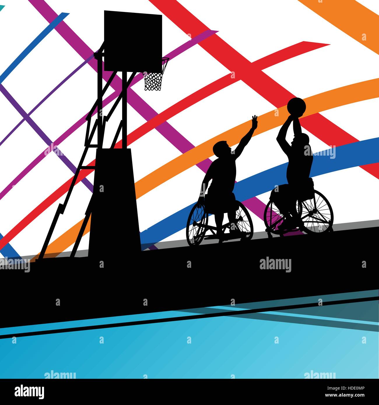 Disabled men basketball players in a wheelchair detailed sport concept ...