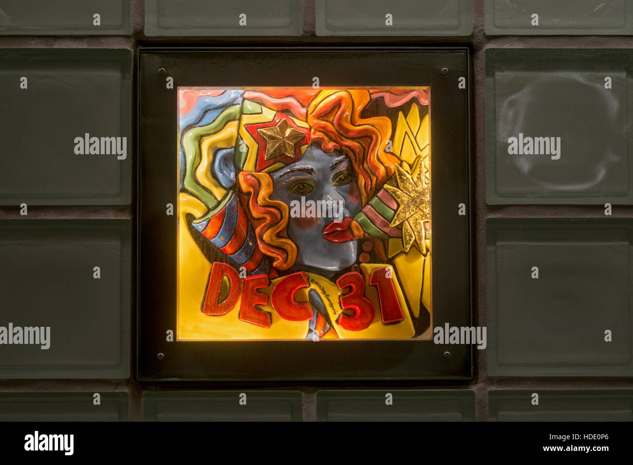 A ceramic tile designed by Tony Buonagurio in a walkway in the Times ...