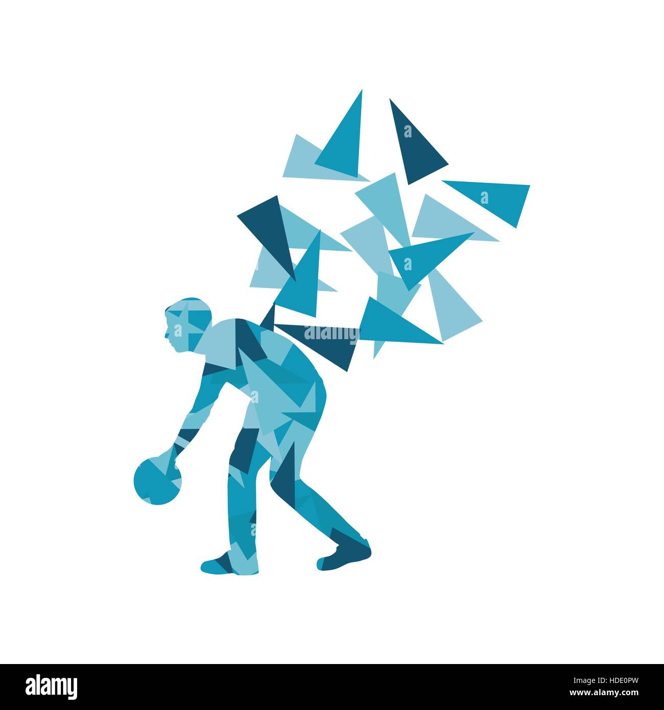 Bowler man bowling vector background illustration concept made of ...