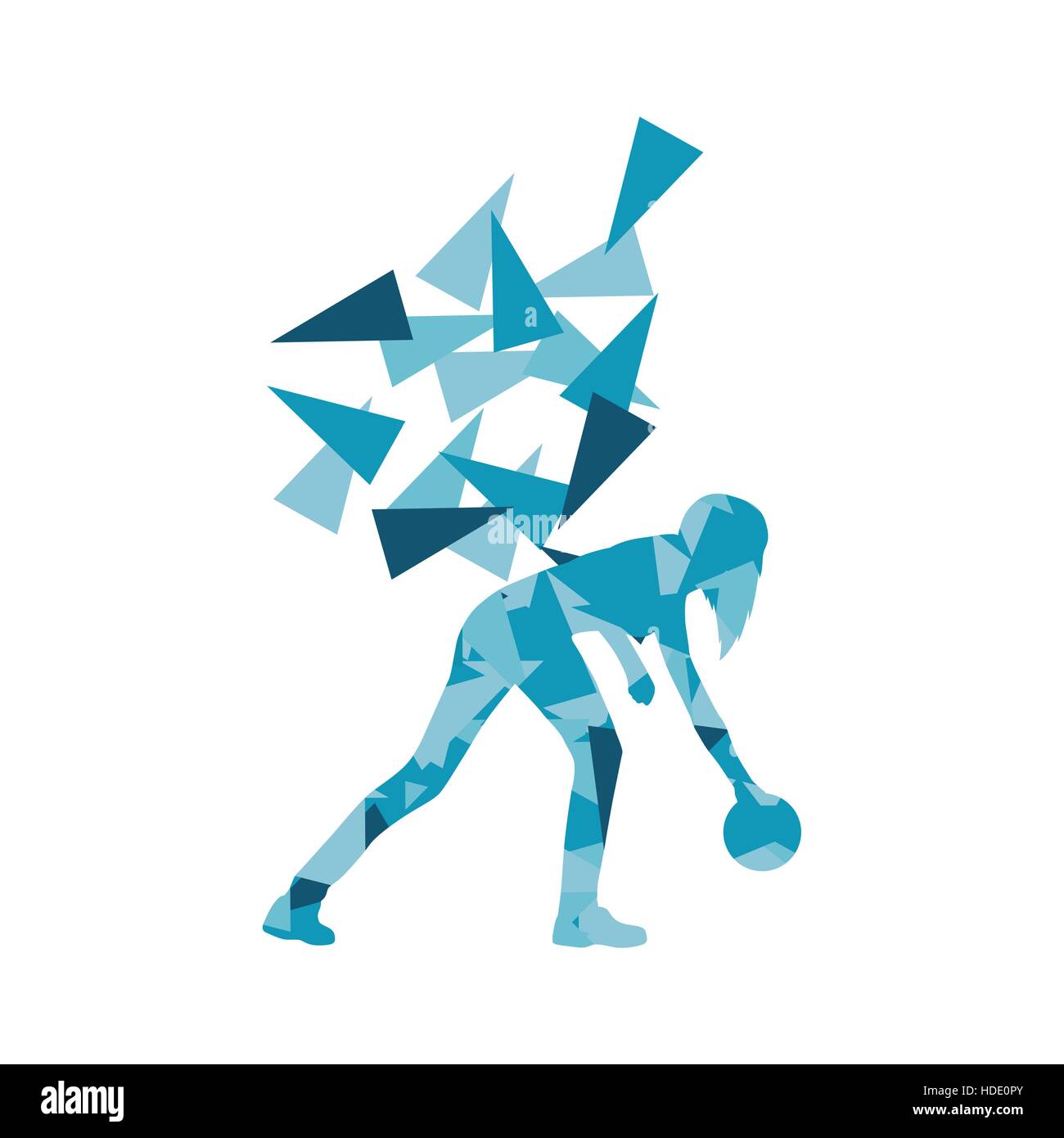 Bowler woman bowling vector background illustration concept made of ...