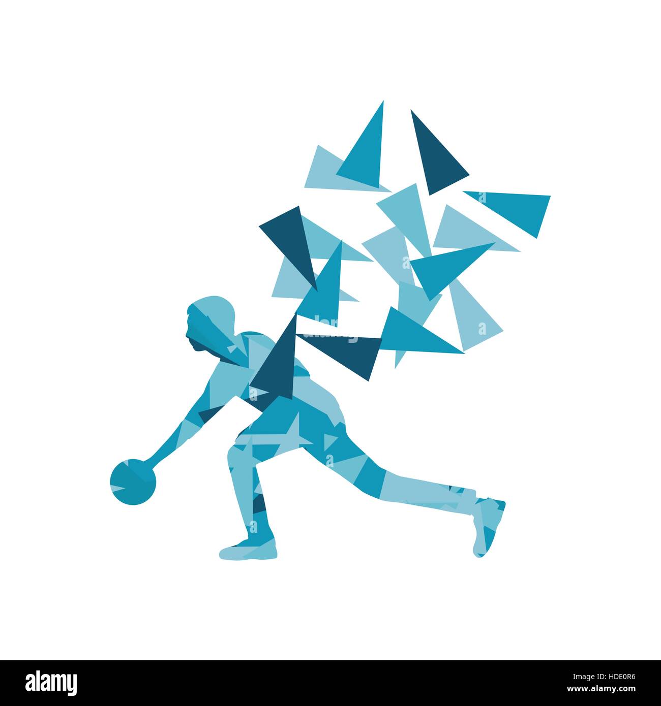 Bowler man bowling vector background illustration concept made of ...