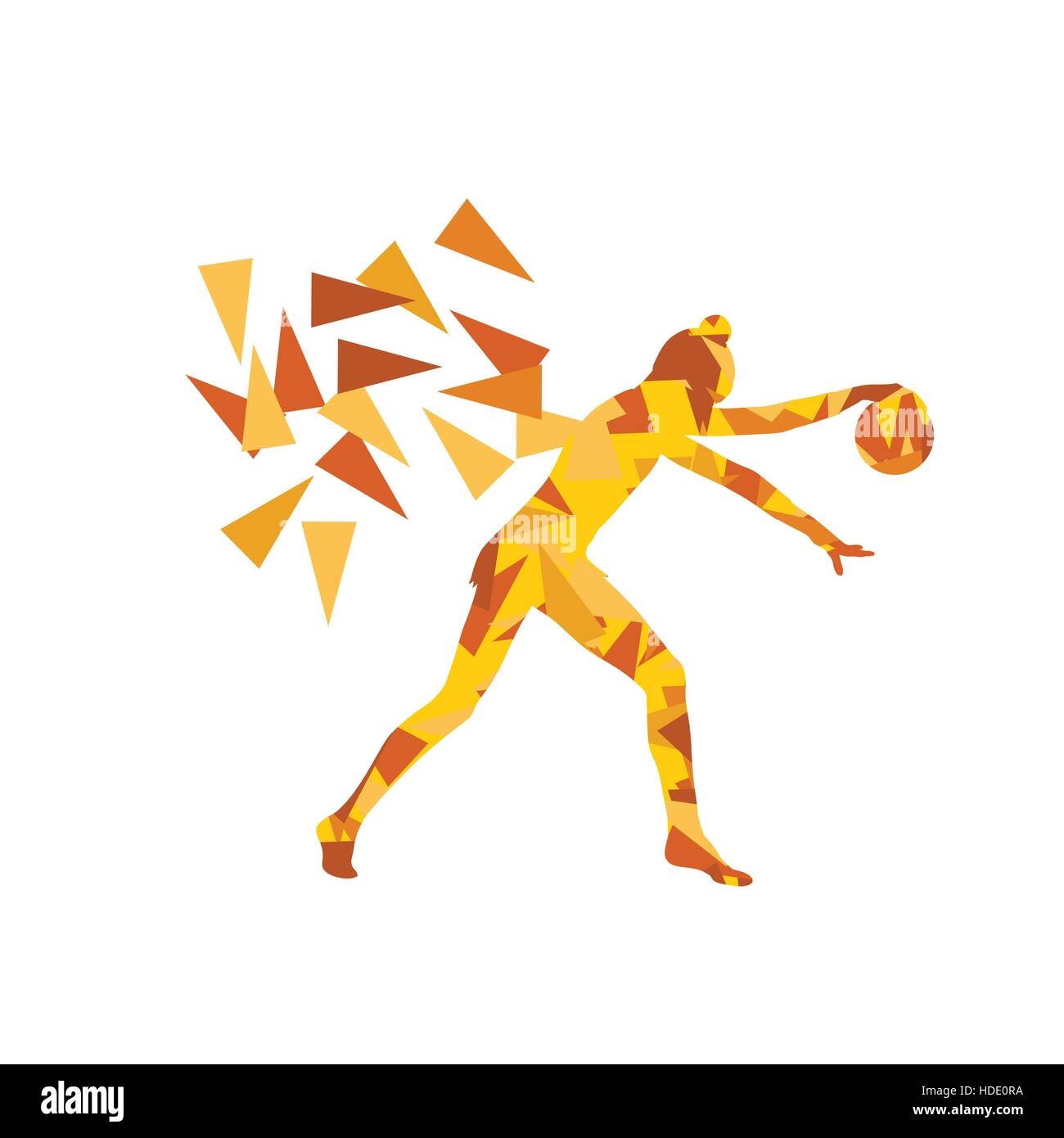 Gymnast with ball Art gymnastics abstract vector background ...