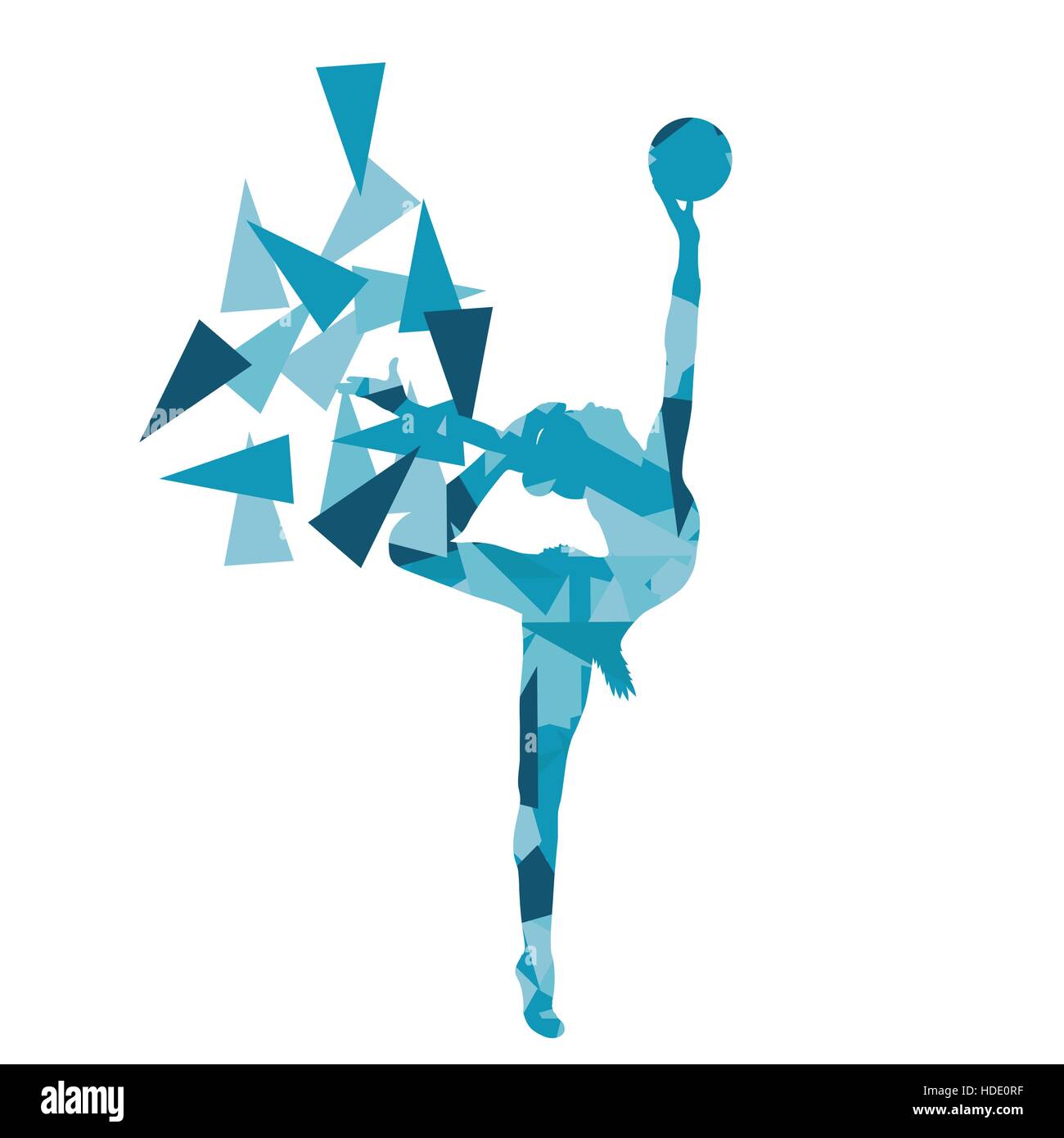 Gymnast with ball Art gymnastics abstract vector background ...