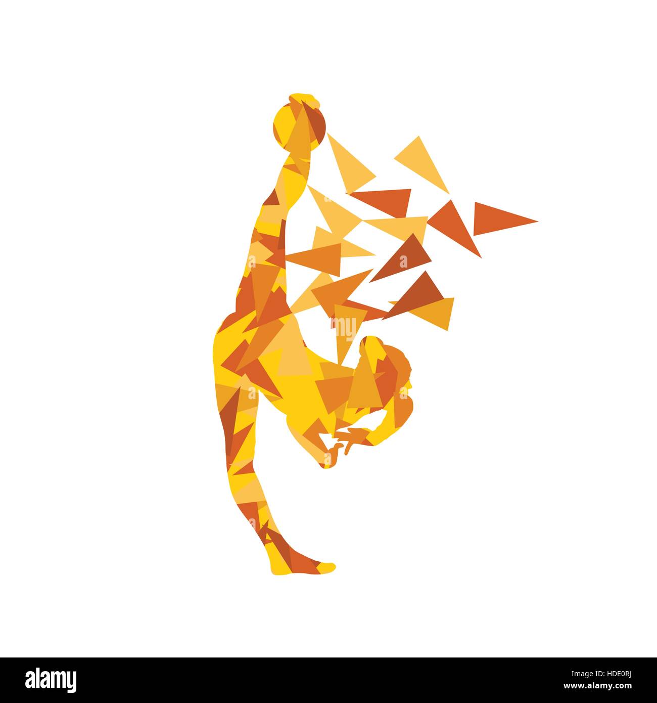 Gymnast with ball Art gymnastics abstract vector background ...