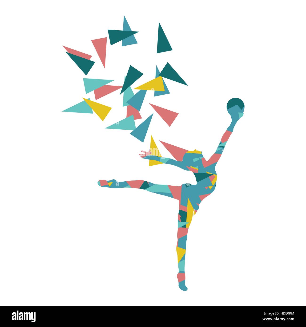 Gymnast with ball Art gymnastics abstract vector background ...