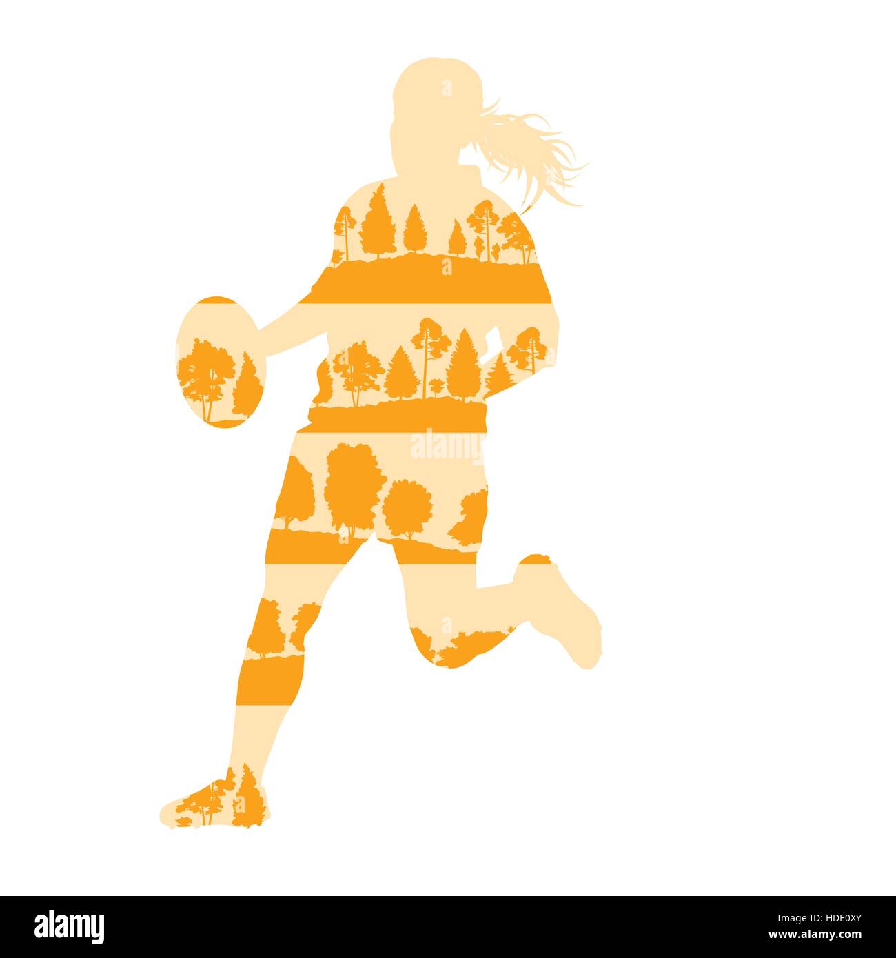 Female Rugby Player Stock Vector Images - Alamy