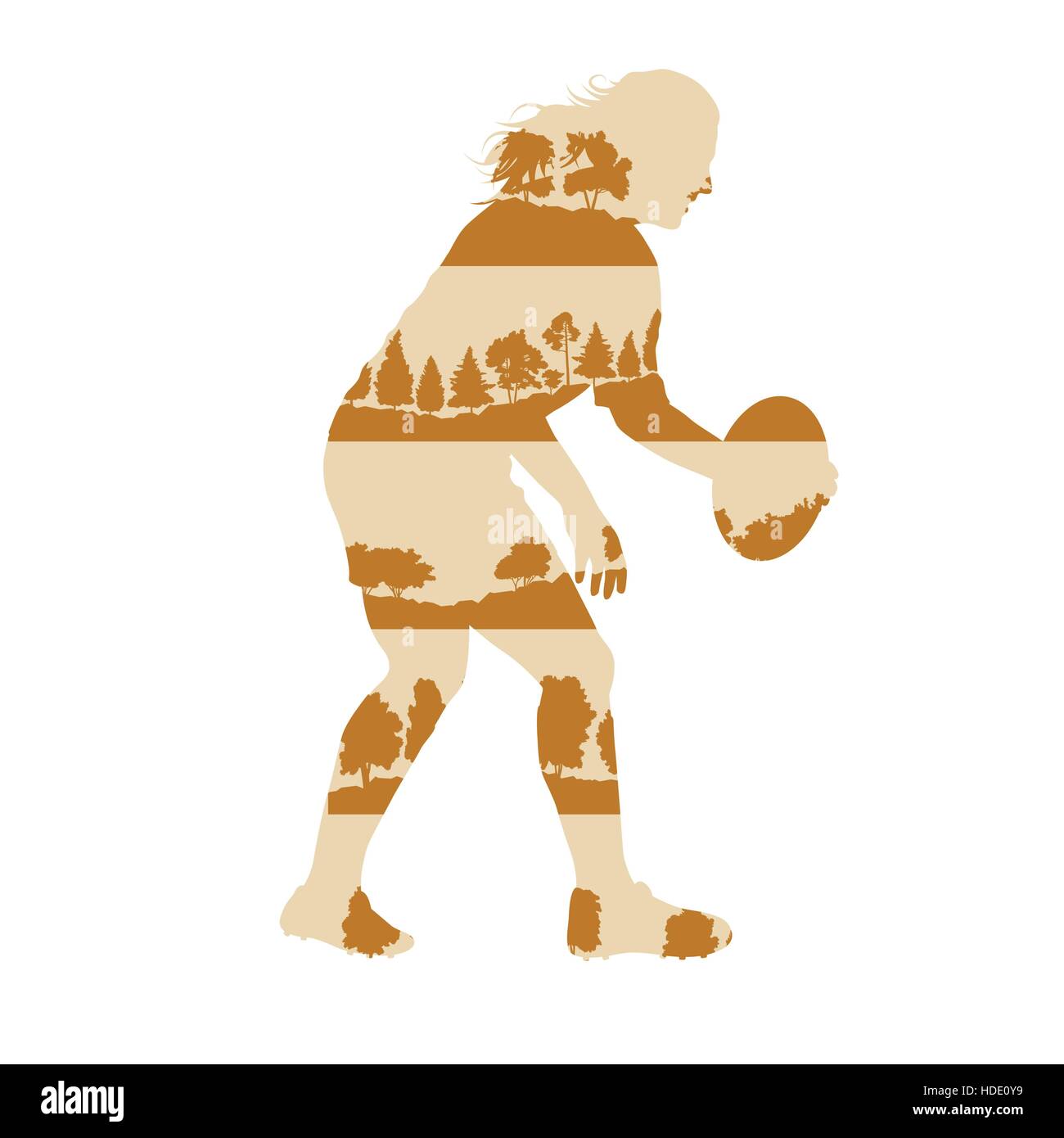 Female Rugby Player Stock Vector Images - Alamy