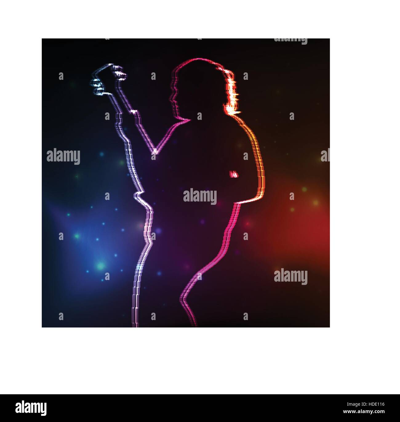 Rock guitar player vector neon background concept Stock Vector Image ...