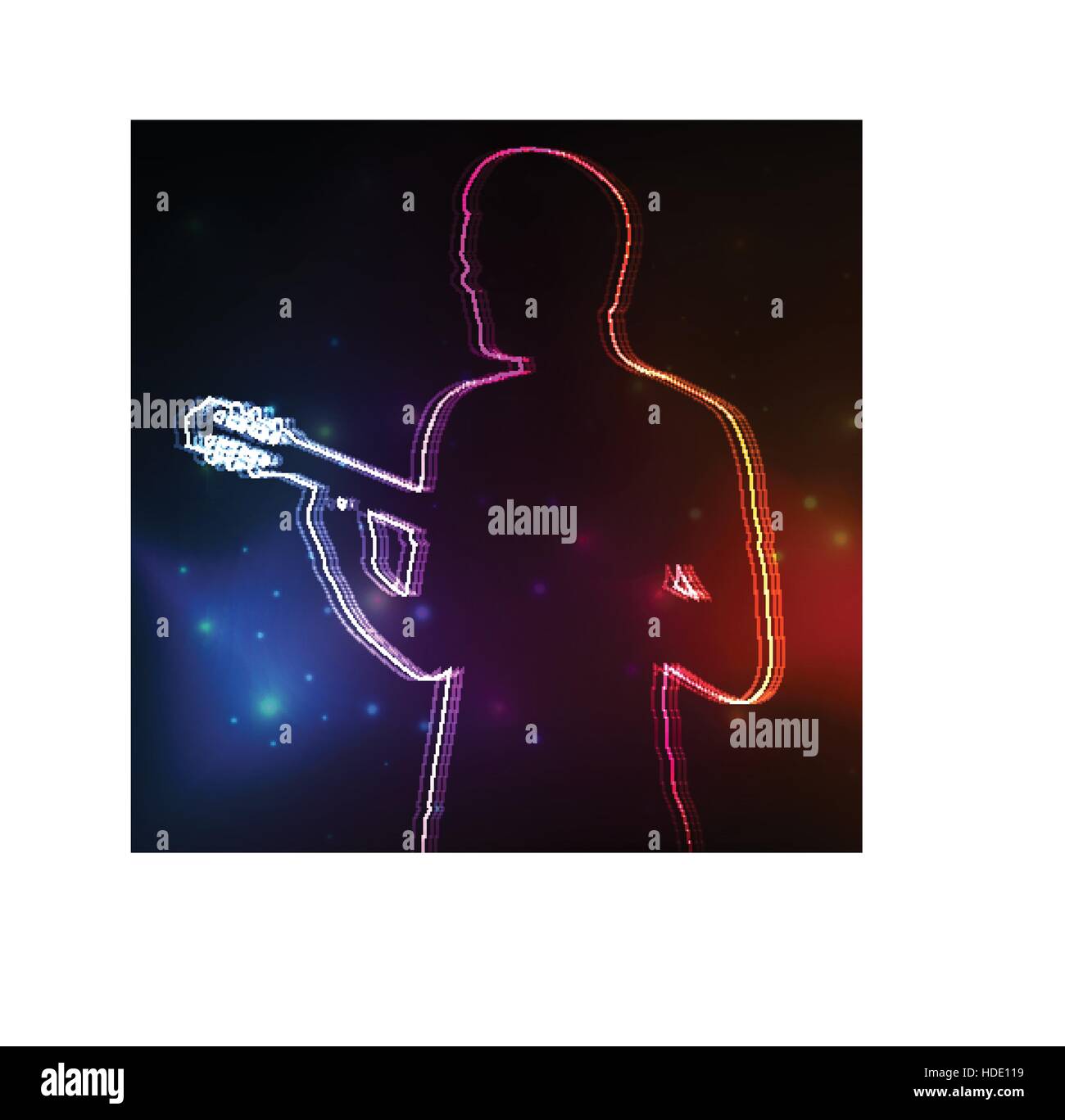 Rock guitar player vector neon background concept Stock Vector Image ...