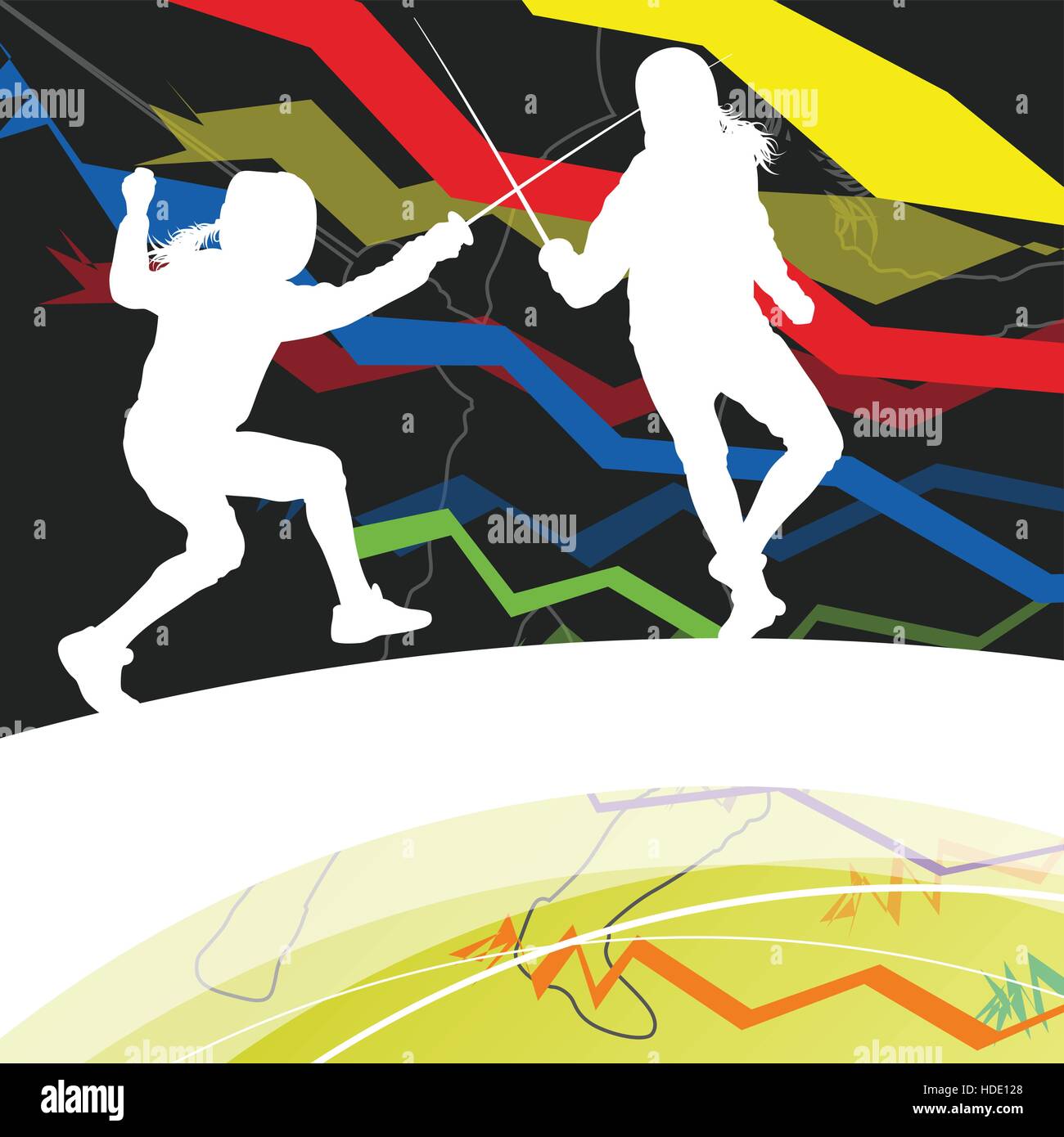 Fencing sport Stock Vector Images - Alamy
