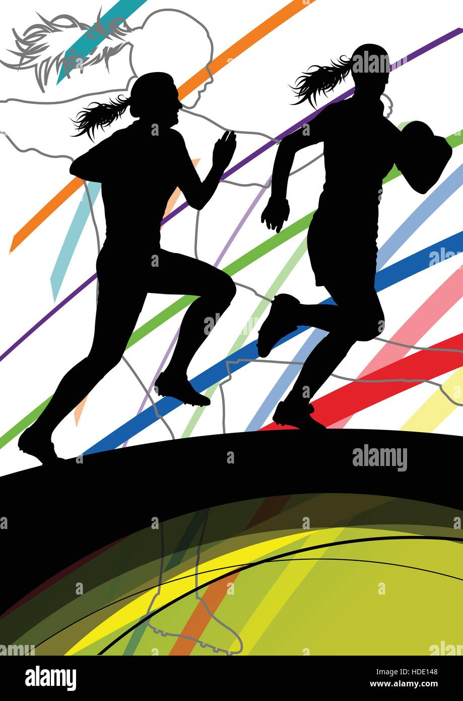 Female rugby players Stock Vector Images - Alamy