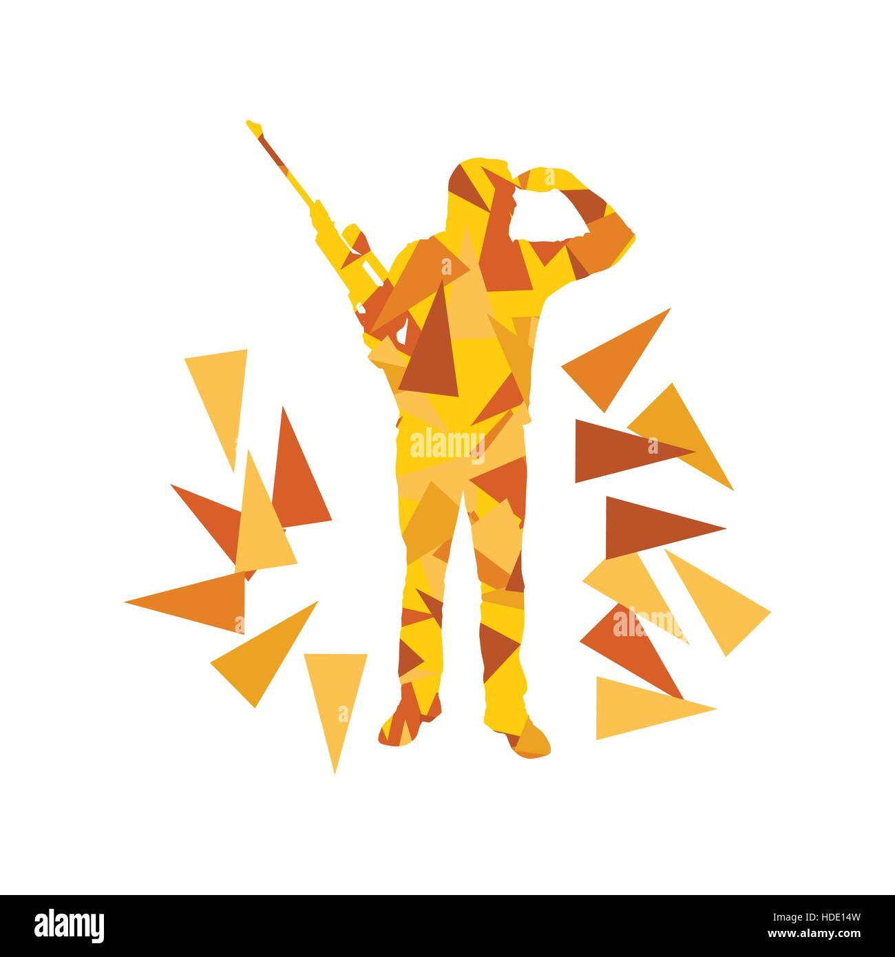Man with rifle vector background sport concept made of polygon ...