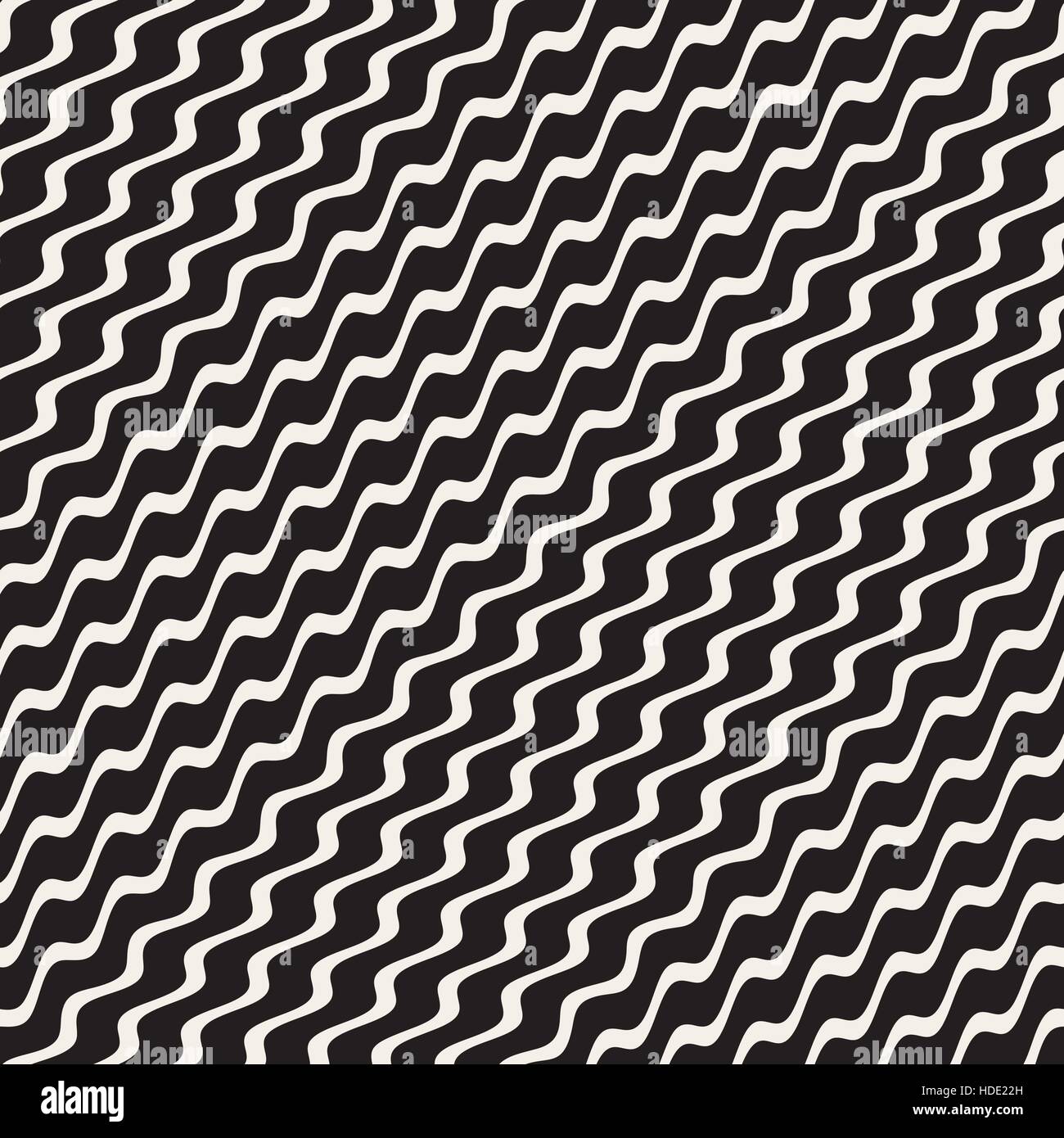 Wavy Ripple Stripes. Vector Seamless Black and White Pattern Stock ...