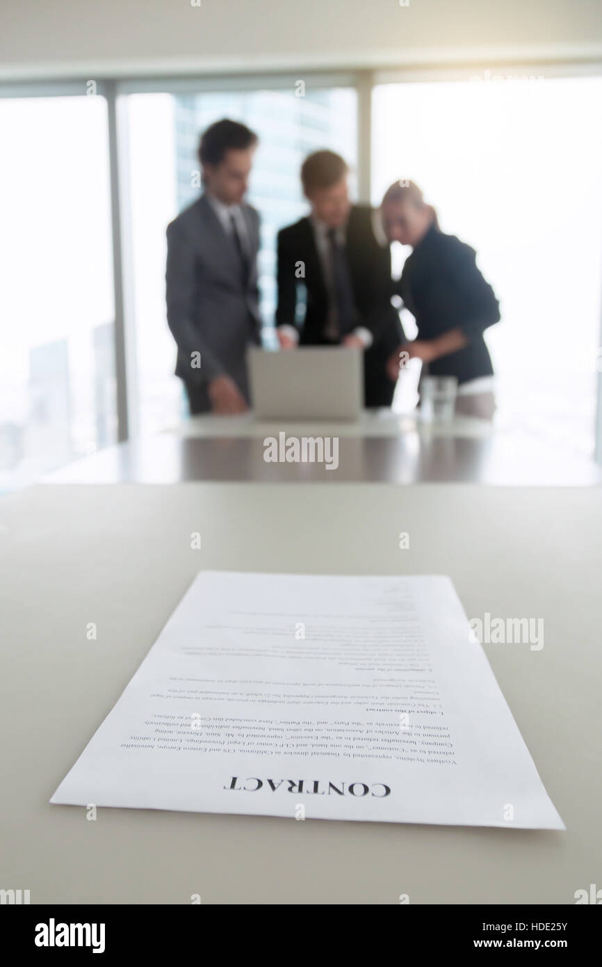 Closeup of a contract on office desk Stock Photo - Alamy