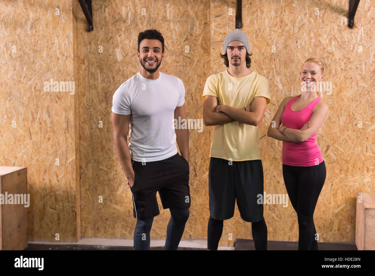 Sport Fitness People Group, Young Healthy Man And Woman Gym Interior ...