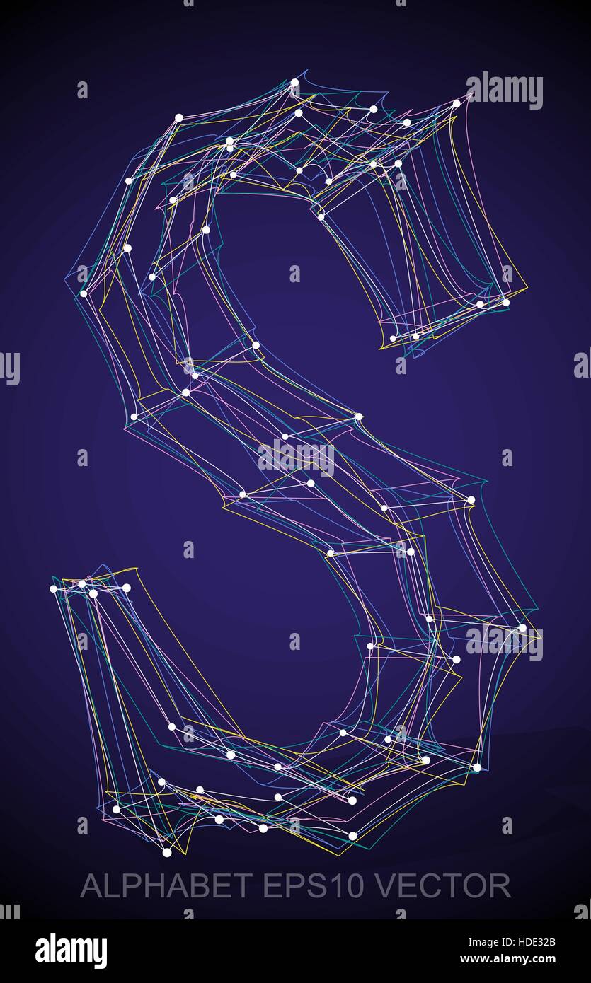 Abstract illustration of a Multicolor sketched S with Transparent ...