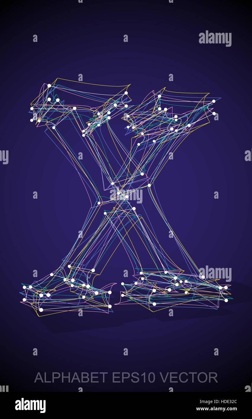 Abstract illustration of a Multicolor sketched X with Transparent ...
