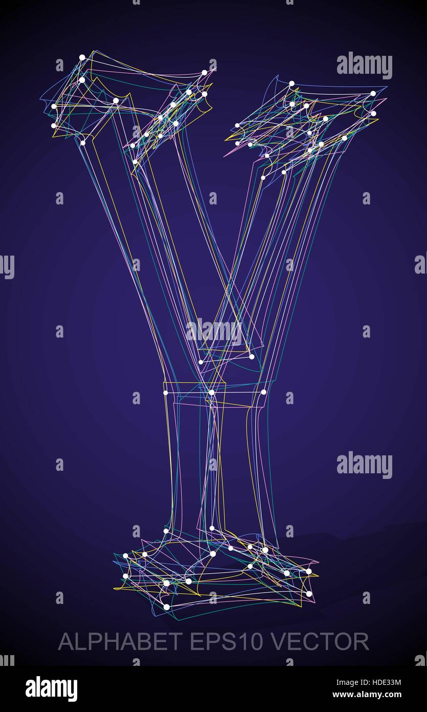 Abstract illustration of a Multicolor sketched Y with Transparent ...