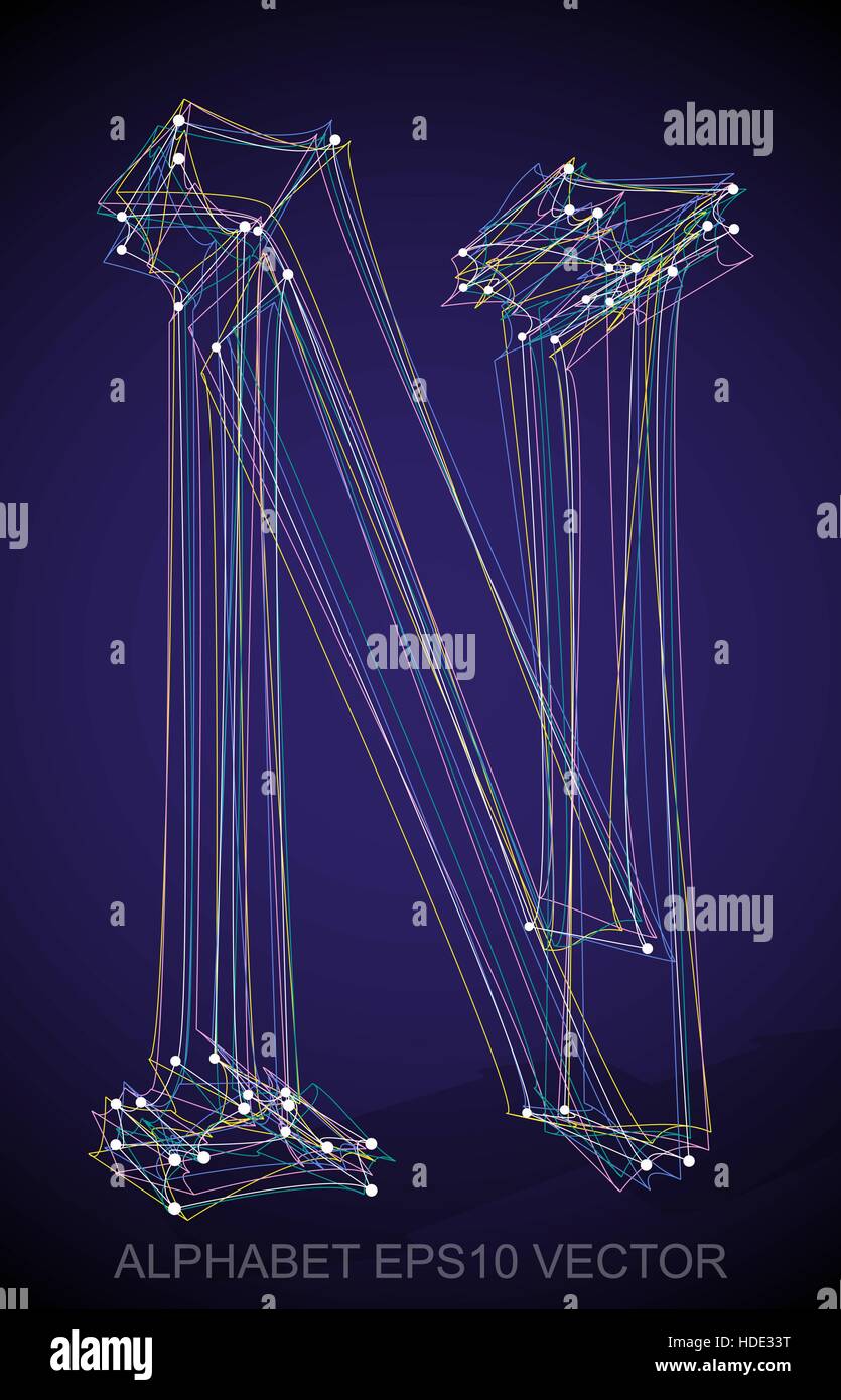 Letter n wireframe hi-res stock photography and images - Alamy