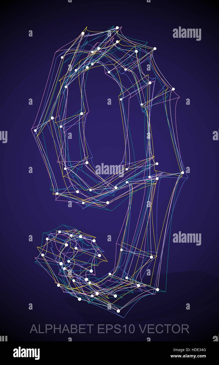 Abstract illustration of a Multicolor sketched 9 with Transparent ...