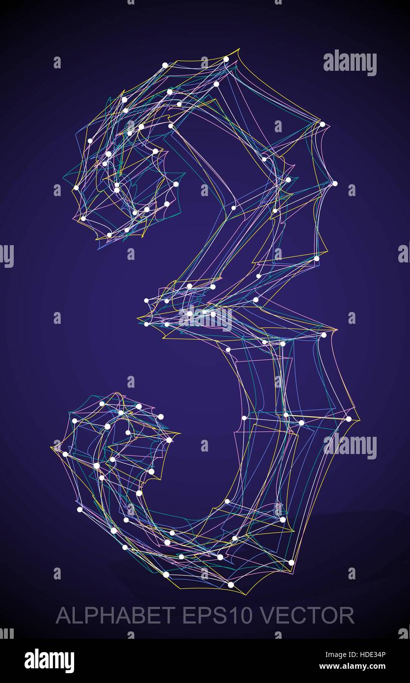 Abstract illustration of a Multicolor sketched 3 with Transparent ...