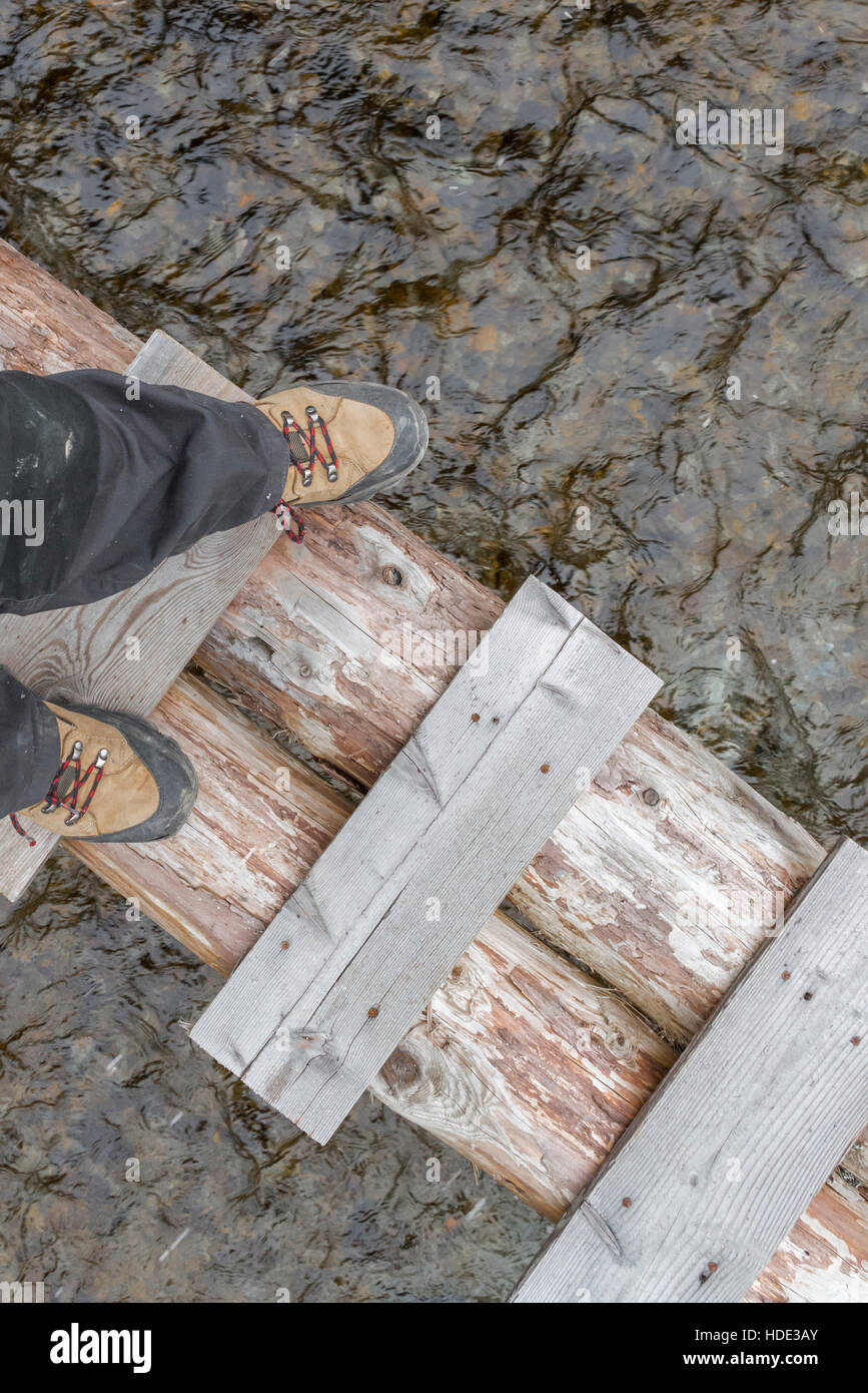 Tree trunk bridge over creek hi-res stock photography and images - Alamy