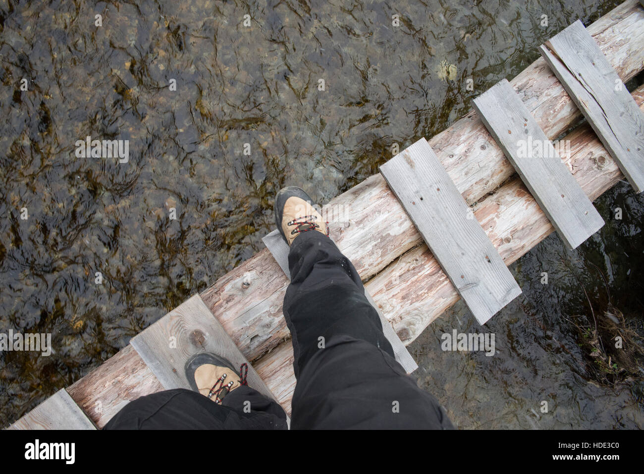 Tree trunk bridge over creek hi-res stock photography and images - Alamy