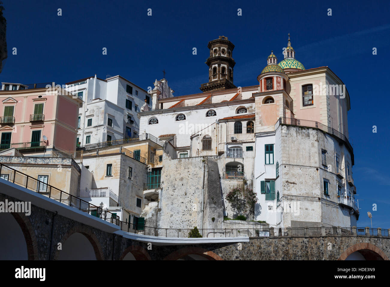 The Collegiata Santa Maria Maddalena church in Atrani on the Amalfi ...