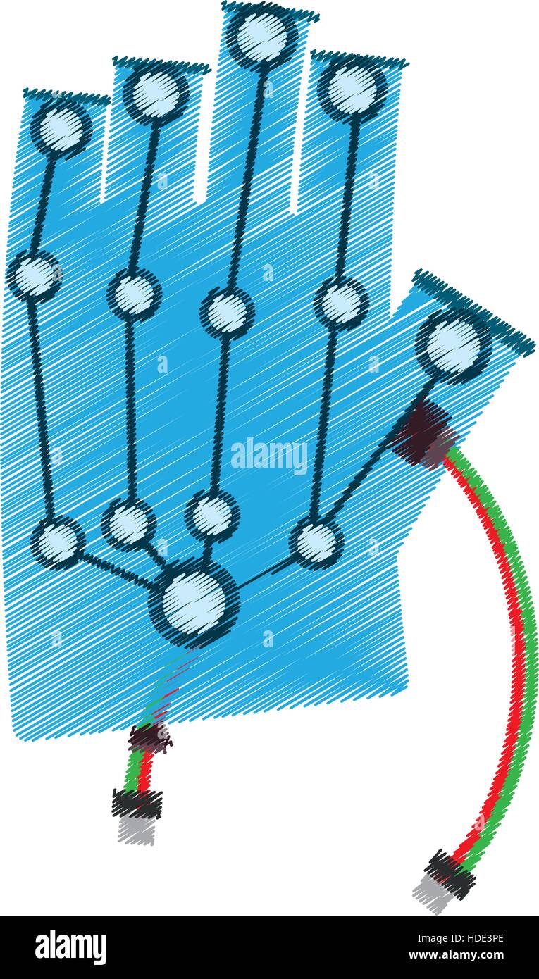 vr wired glove interaction 3d drawing Stock Vector Image & Art - Alamy
