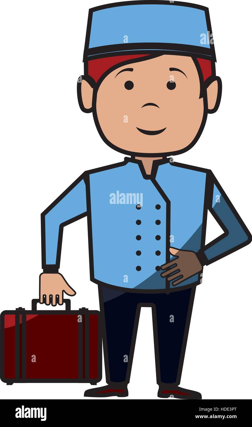 bellboy character hotel service icon vector illustration design Stock ...