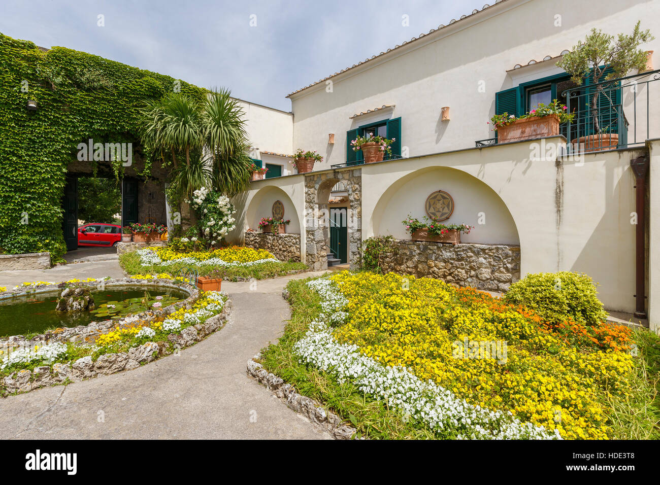 The 1288 historic garden terrace of the Hotel Parsifal in Ravello ...