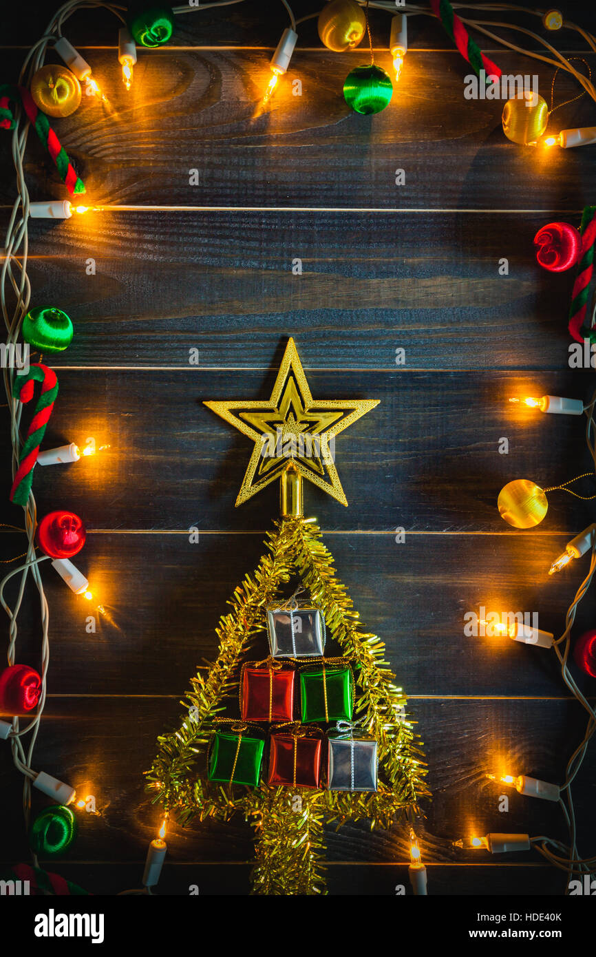 Christmas lights gift boxes hi-res stock photography and images - Alamy