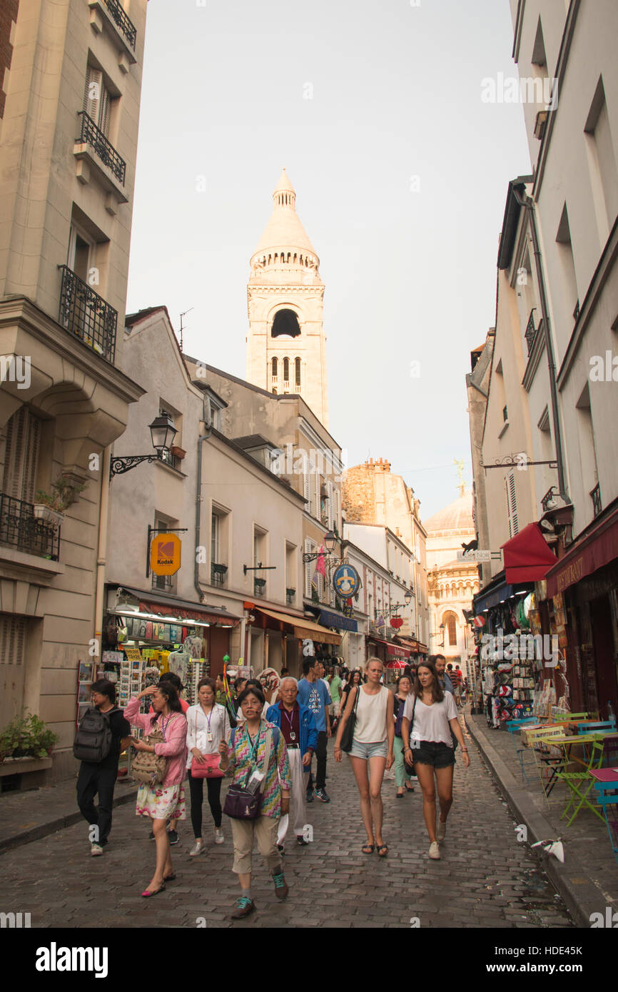 PARIS, FRANCE – SEPTEMBER 2016: People in a street in Paris in France ...