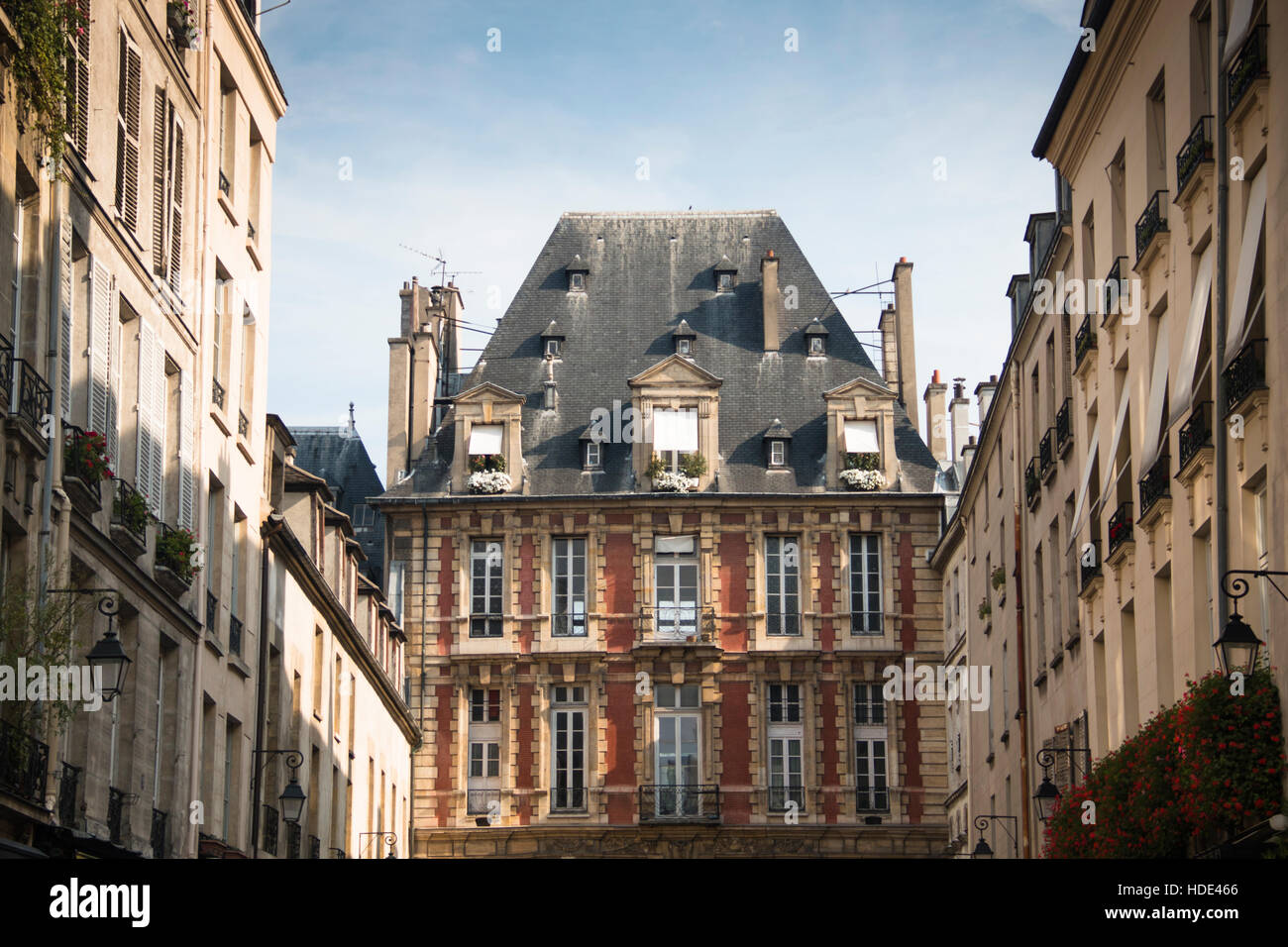 The famous place des Vosges square in Paris, France in said to be the ...