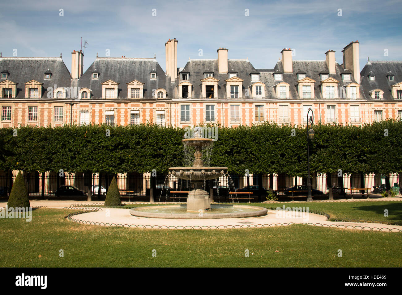 The famous place des Vosges square in Paris, France in said to be the ...