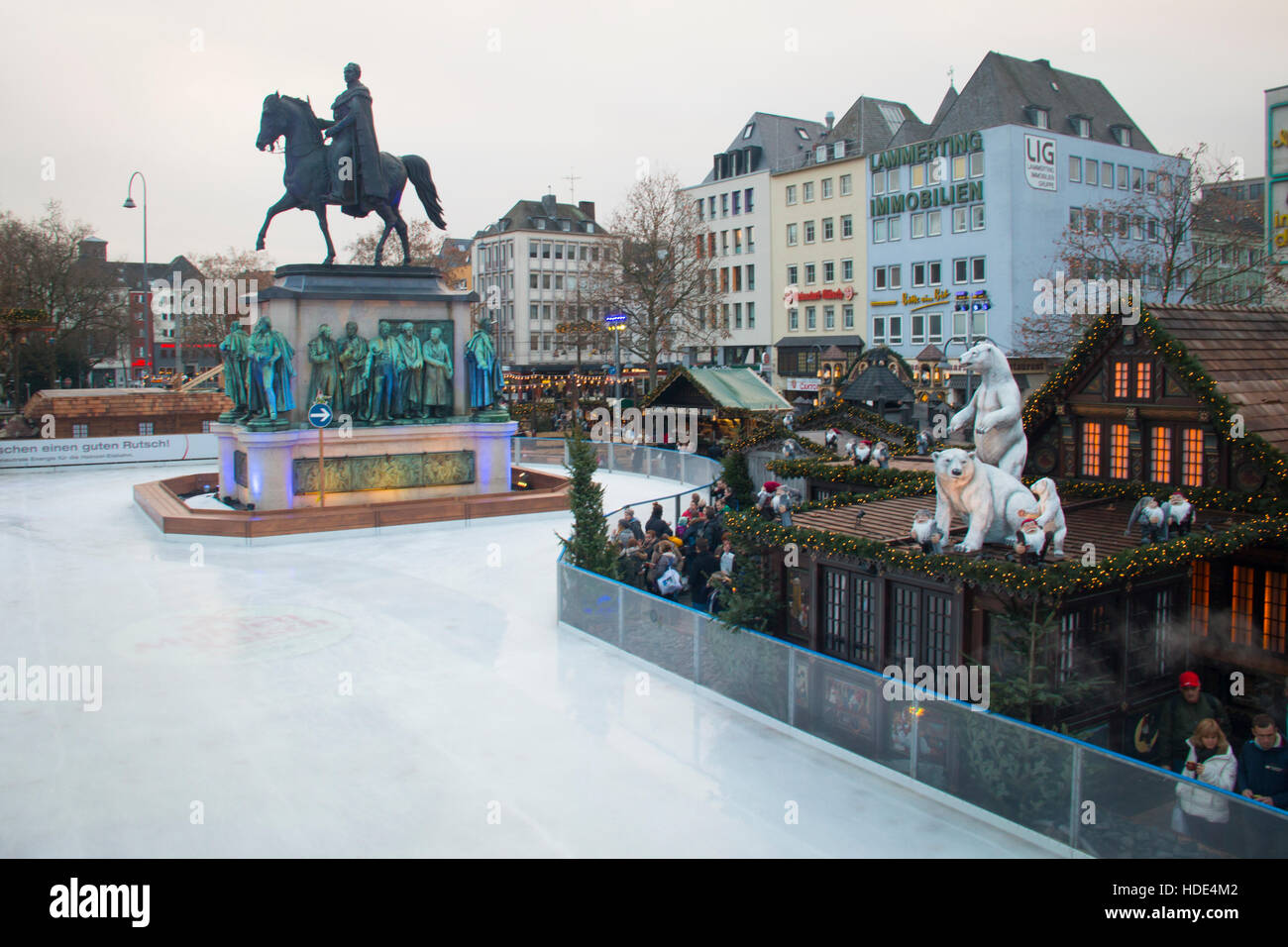 COLOGNE, GERMANY - DECEMBER 2016: The Christmas market in Cologne is ...