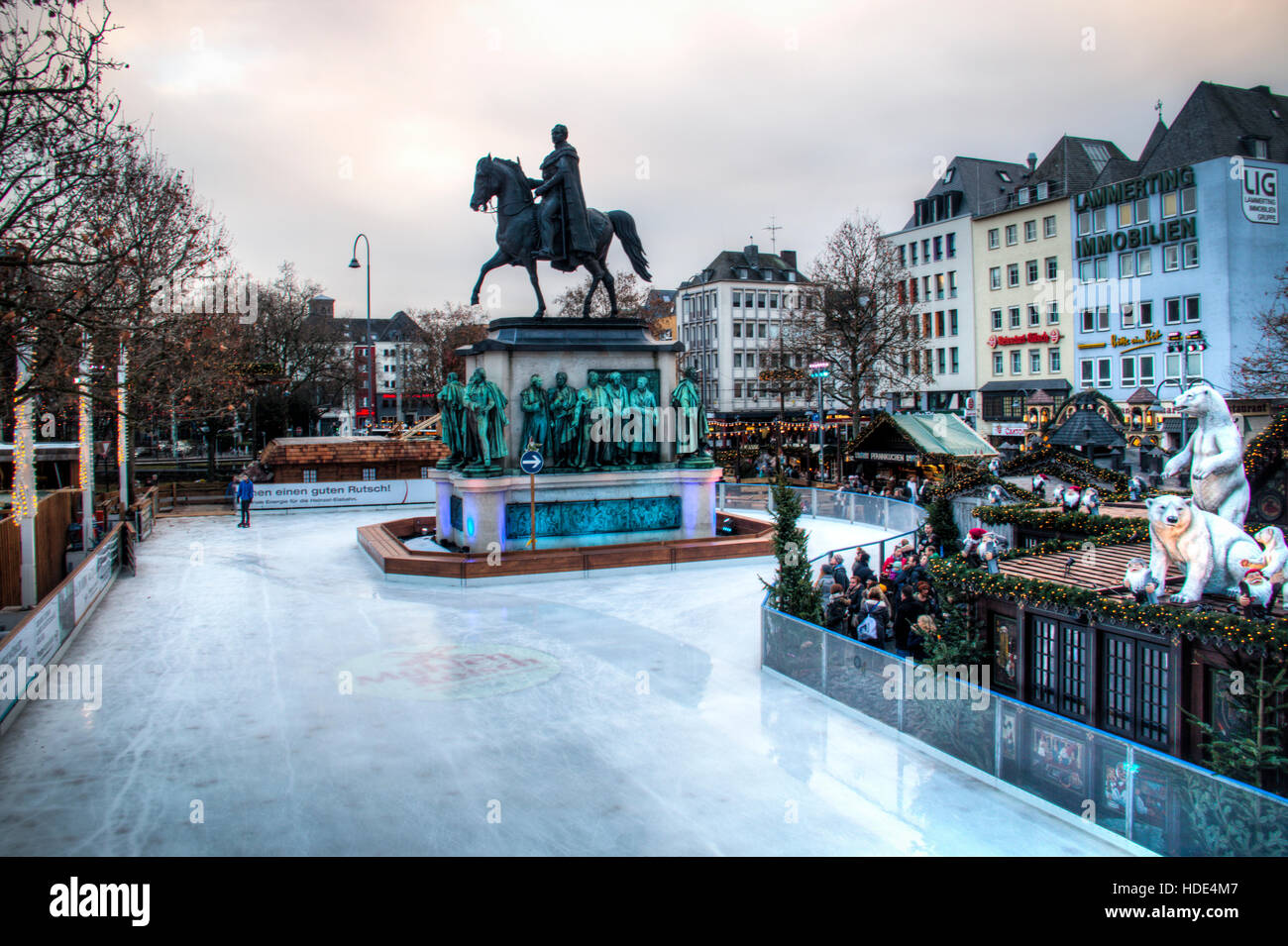 COLOGNE, GERMANY - DECEMBER 2016: The Christmas market in Cologne is ...