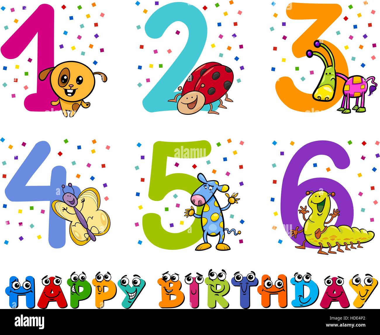 Happy fifth birthday Stock Vector Images - Alamy