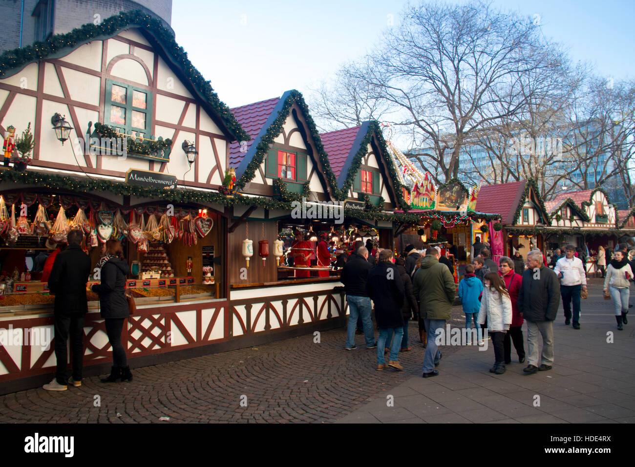 COLOGNE, GERMANY - DECEMBER 2016: The Christmas market in Cologne is ...