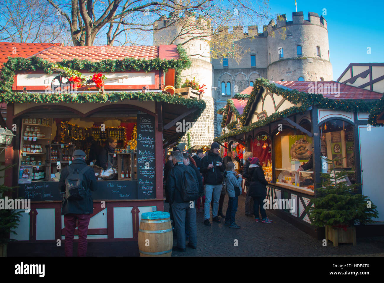 COLOGNE, GERMANY - DECEMBER 2016: The Christmas market in Cologne is ...