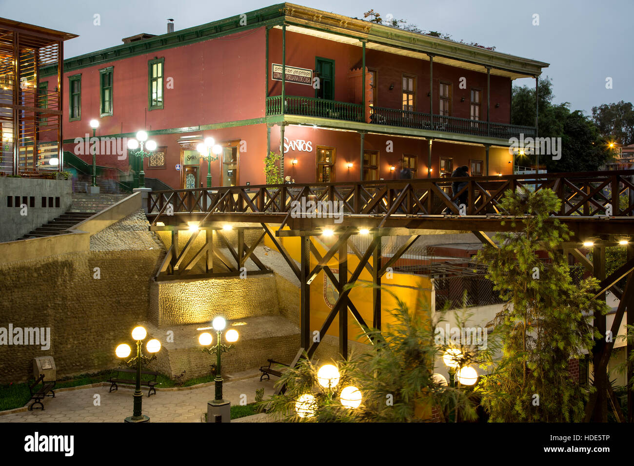Restaurant and Puente de los Suspiros (Bridge of Sighs), Barranco, Lima ...