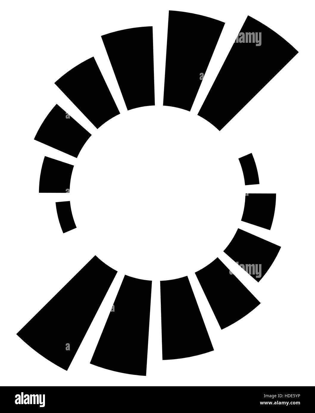 Circular element with radiating lines. Radial circle shape. Abstract ...