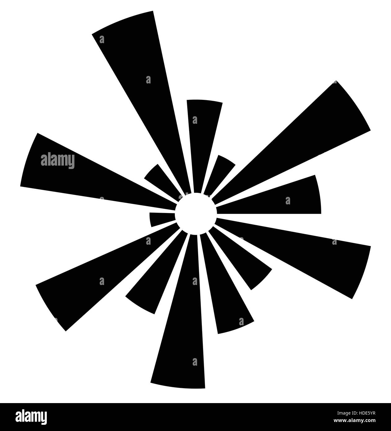 Circular element with radiating lines. Radial circle shape. Abstract ...