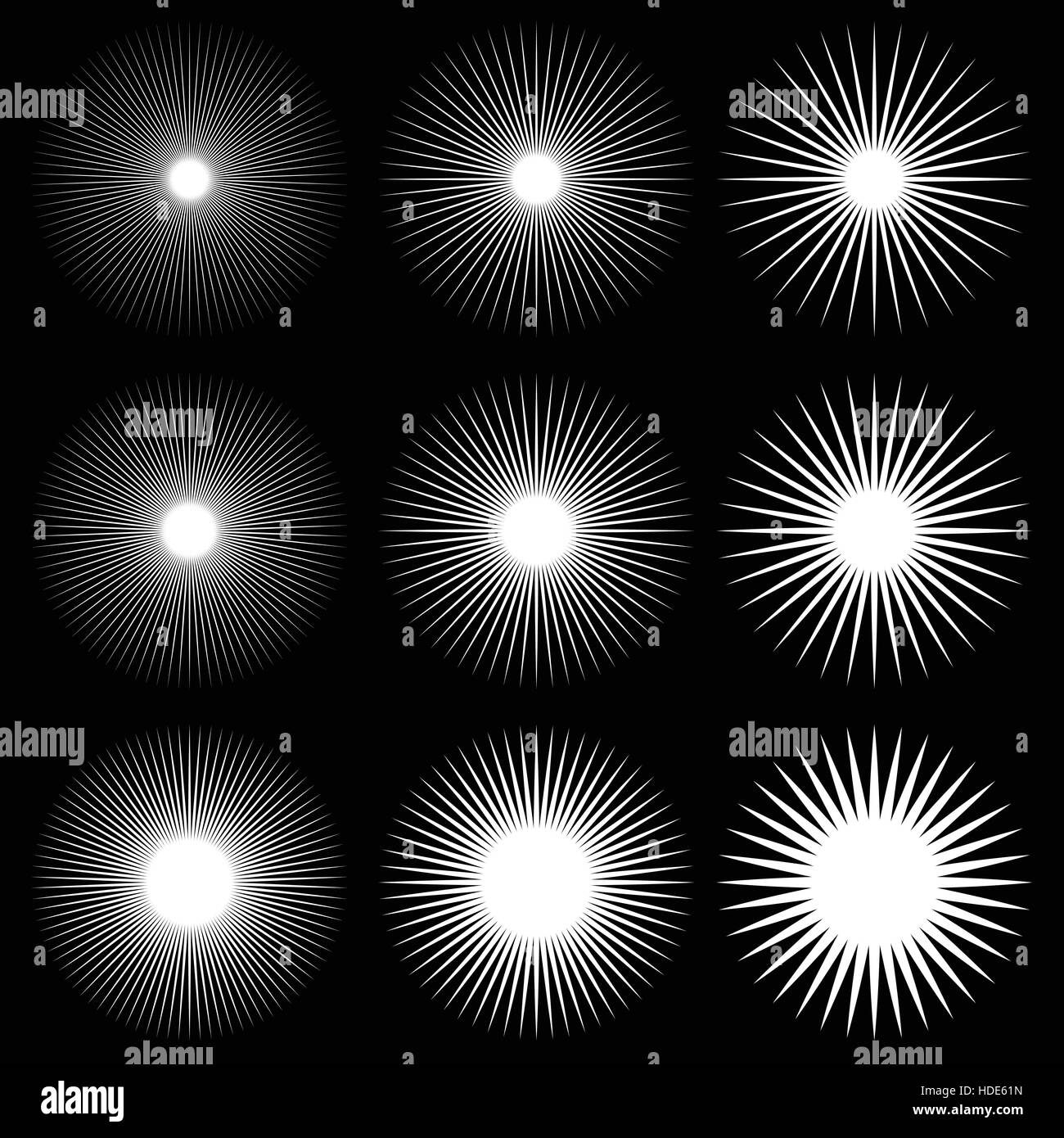 Circular Radial Lines Pattern Radiating Stripes Abstract Element Shape Stock Vector Image