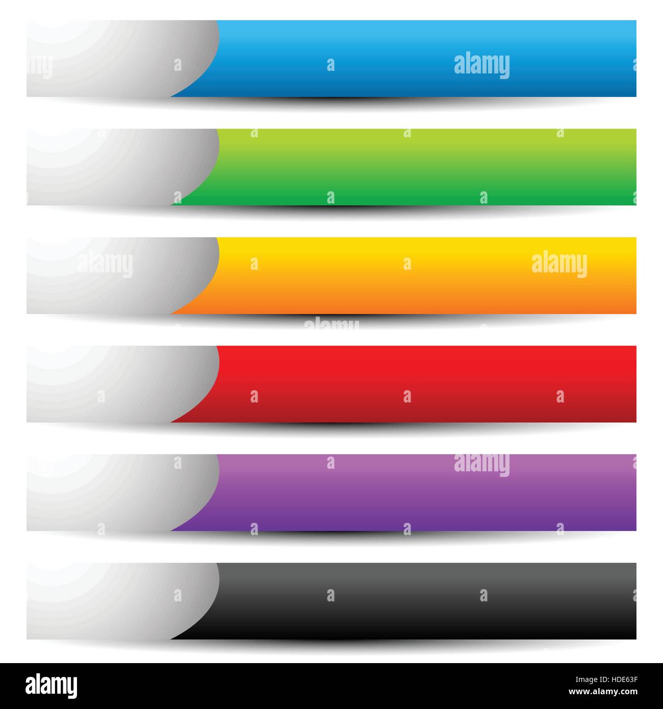 Colorful button, banner shapes with space for symbol and text Stock ...