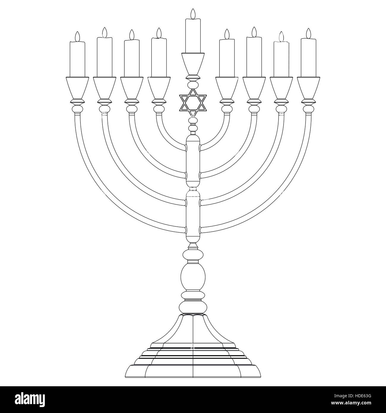 Menorah Black and White Stock Photos & Images - Alamy