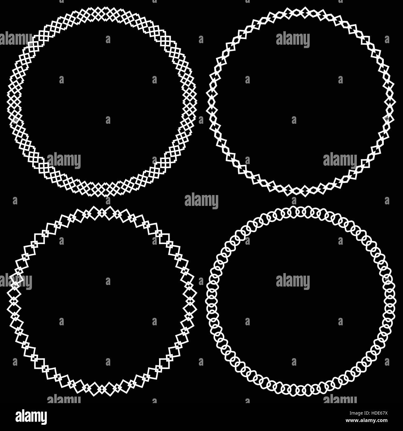 Set of geometric circle elements, frames. Abstract circle shapes Stock ...